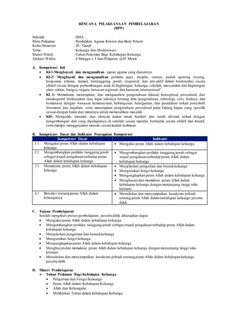 RPP Pendidikan Agama Katolik dan Budi Pekerti SMP Kelas VII | PDF
