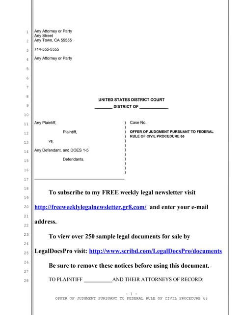 Sample notice of ruling for California | PDF