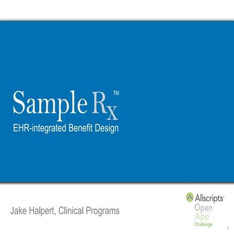 SampleRX: Allscripts Open App Challenge | PPT