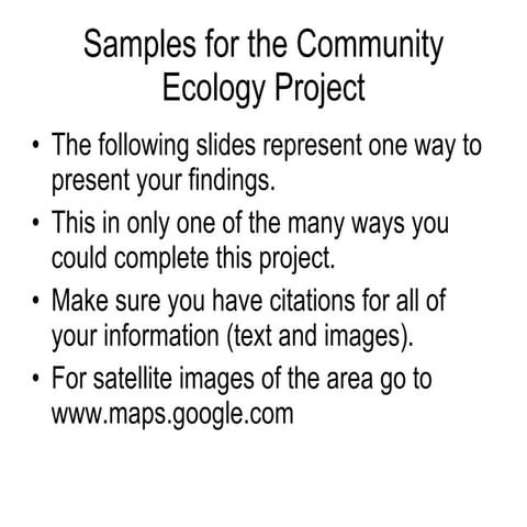 Samples For The Community Ecology Project | PPT
