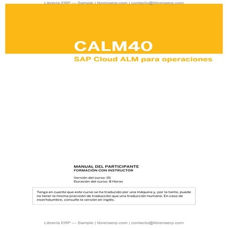 CALM40 Col01 SAP Cloud ALM para operaciones | PDF