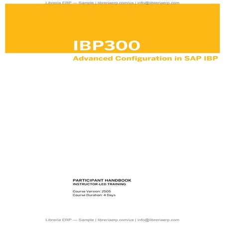 IBP300 Col2505 Advanced Configuration in SAP IBP | PDF