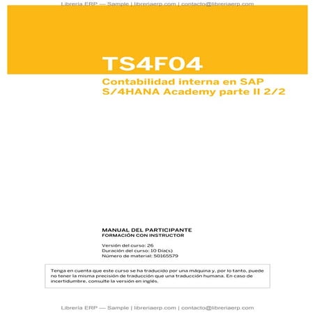 TS4F04_2 Contabilidad interna en SAP S/4HANA Academy parte II 2/2 | PDF