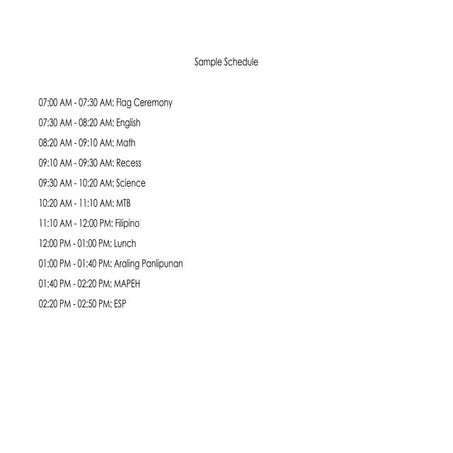 Sample Schedule.docx reschedule for teachers | PPT