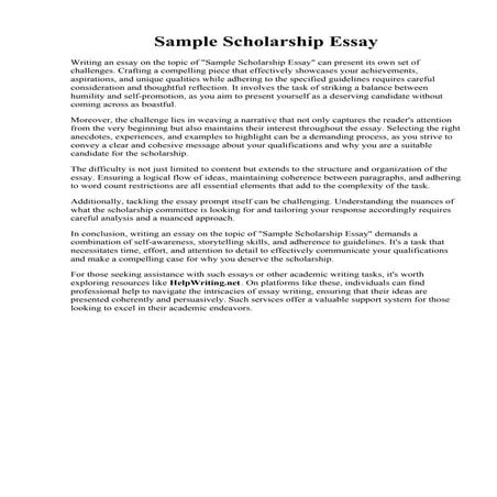 Sample Scholarship Essay | PDF
