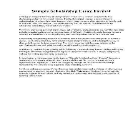 Sample Scholarship Essay Format. 011 Why Do You Deserve This ...