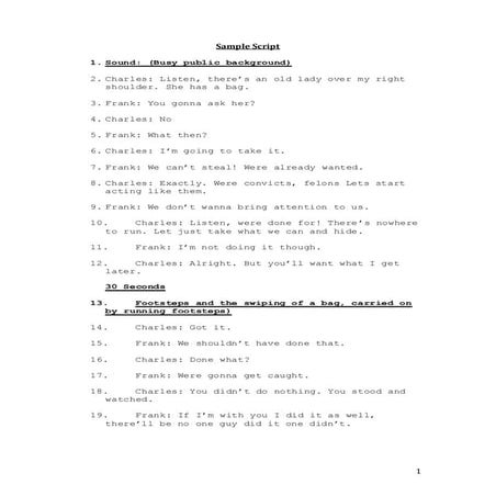 Sample script with timings | PDF