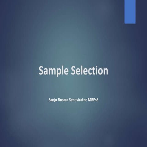 Sample Selection | PPT