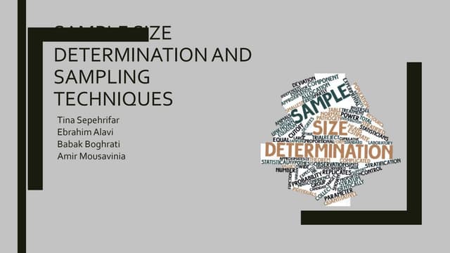 sample size determination and power of study | PPTX | Physics | Science