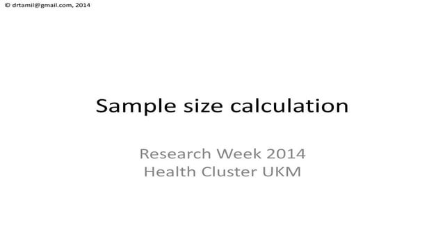 Sample size calculation for cohort studies | PPT