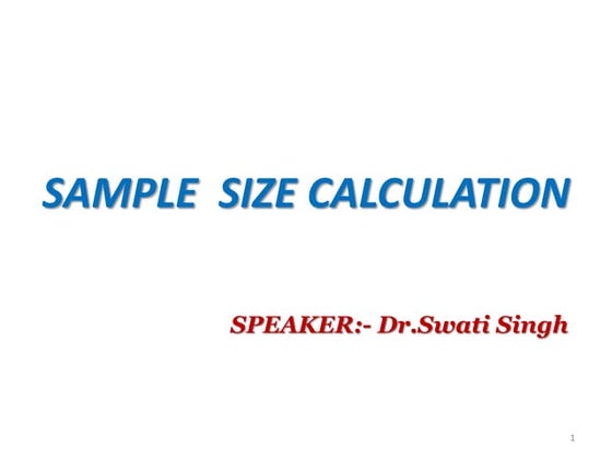 3. Calculate samplesize for prevalence studies | PPT