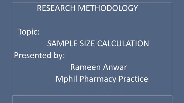 TARO YAMANE’S FORMULA in Statistics Report.pptx