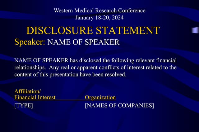 Sample Slideshow Disclosure Slides Author Ppt