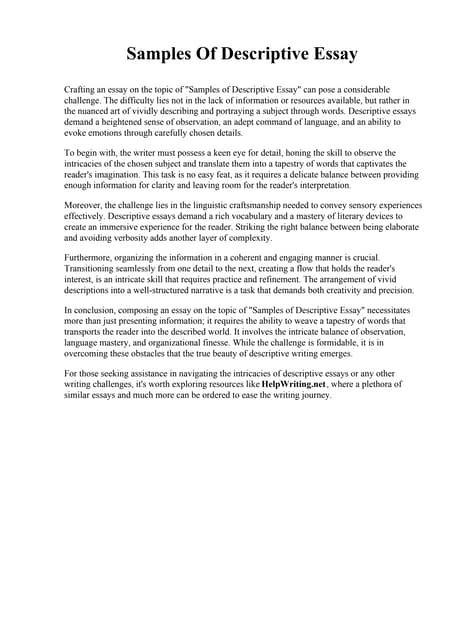 Examples Of Descriptive Writing Essays.pdf