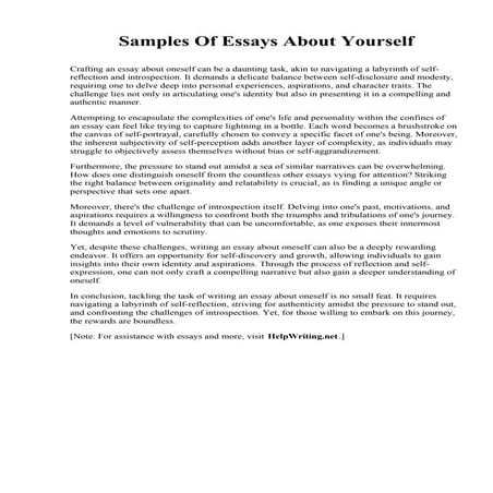 Samples Of Essays About Yourself.pdf