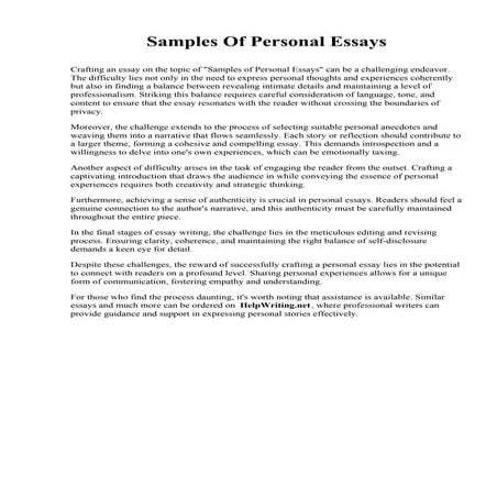 Samples Of Personal Essays.pdf