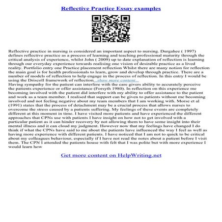 Samples Of Reflective Essay | PDF