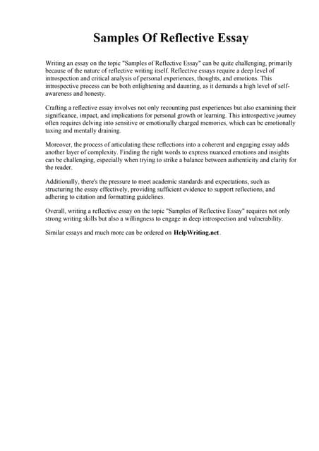 Samples Of Reflective Essays.pdf