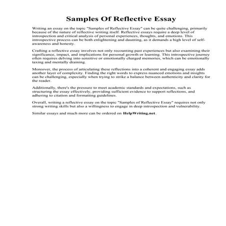 Samples Of Reflective Essay.pdf