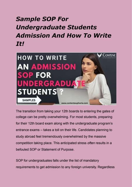 Crafting the Perfect SoP for Australian Universities. | PPT