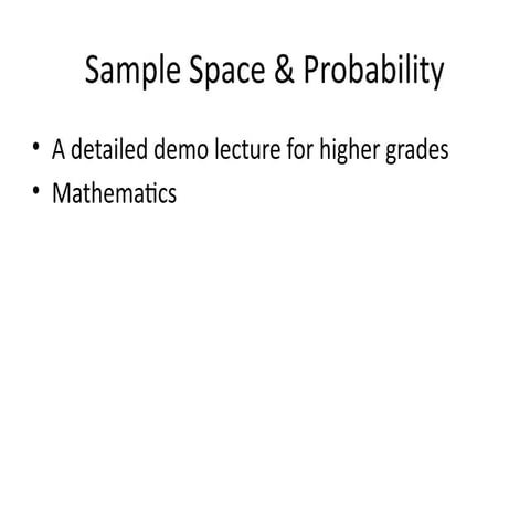 Sample space, events, outcomes, and experiments | PPTX