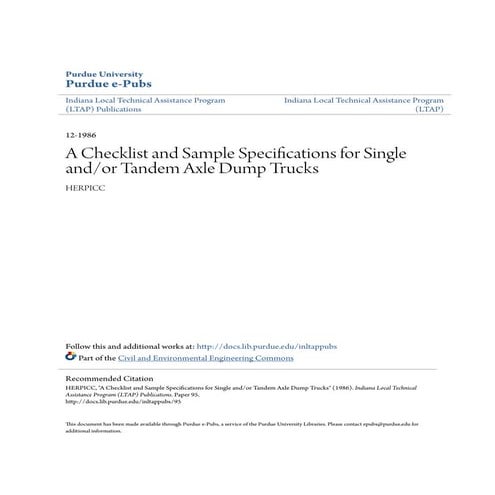 Mine Dump truck sample specification | PDF