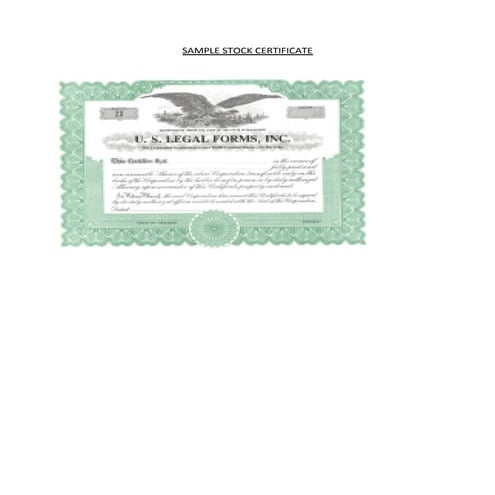 Sample stock certificate | PDF