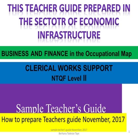 Sample teachers guide berhanu tadesse | PPTX