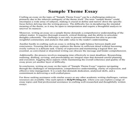 Sample Theme Essay. Introduction - How to write an essay - LibGuides at ...
