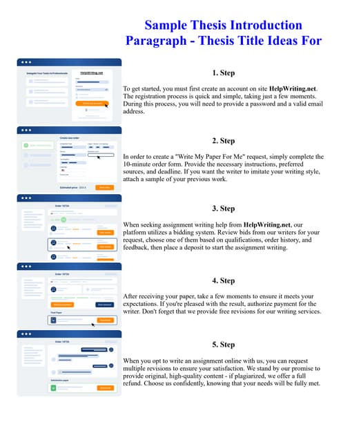 Sample Thesis Introduction Paragraph Thesis Title Ideas For Pdf