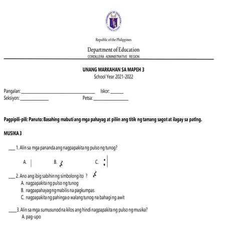 Sample TQ MAPEH for Critiquing.docx | Free Download