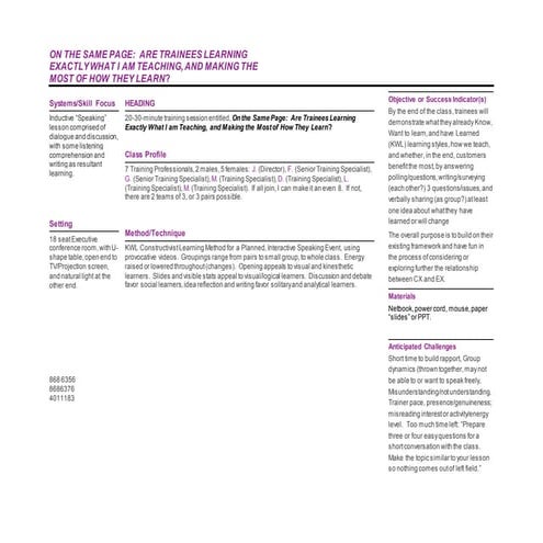 Contact Center Train the Trainer Presentation | DOCX