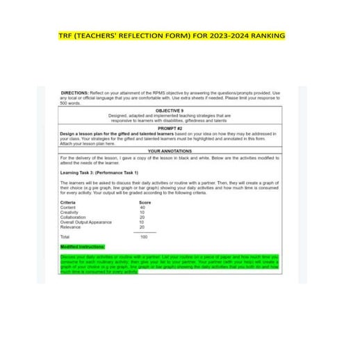 SAMPLE TRF FOR 2023.docx FOR FUTURE TEACHERS | DOCX