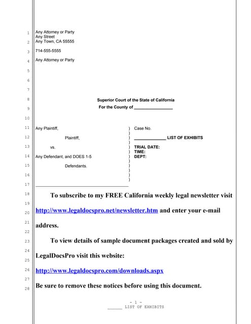 Sample motion for consolidation of cases in California | DOC | Legal ...
