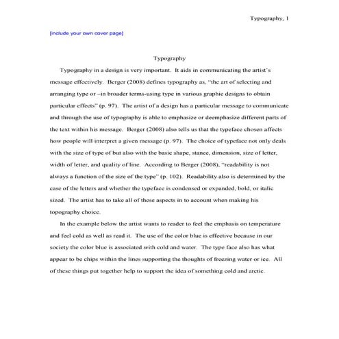 Sample Typography Essay Cgd 218 | PDF
