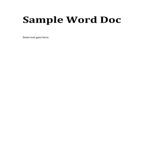 Sample word doc | DOCX
