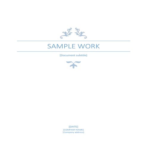 Sample work | DOCX | Television | Entertainment