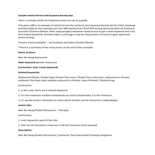 Sample Article for Destination | DOCX