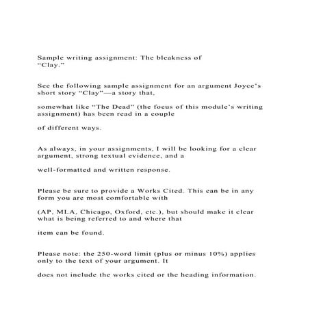 Sample writing assignment The bleakness of Clay.” S.docx