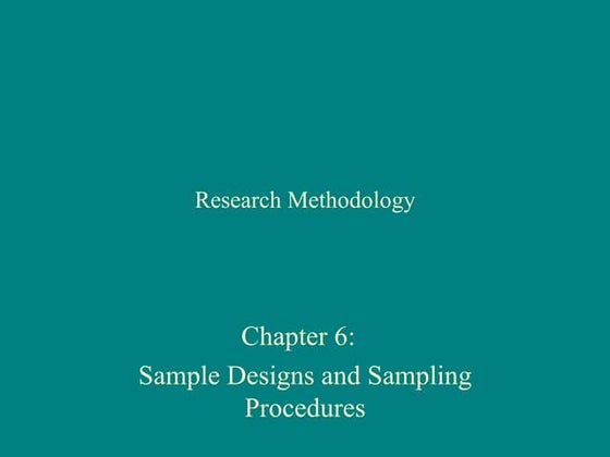 Sample Designs and Sampling Procedures | PPT | Science