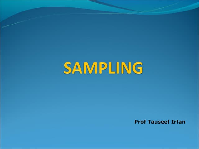 sampling techniques used in research | PPTX