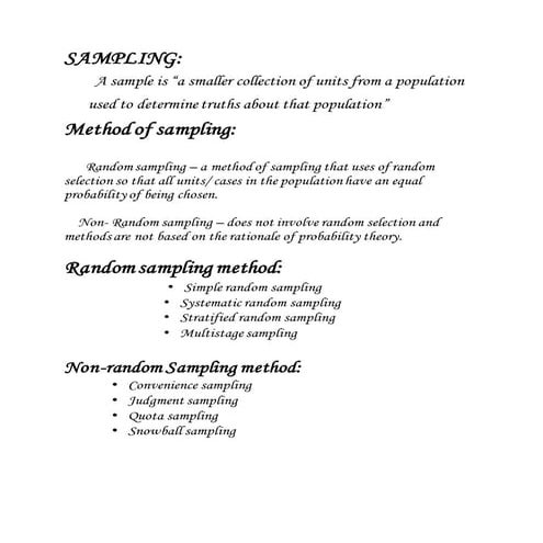 Sampling | DOCX | Science