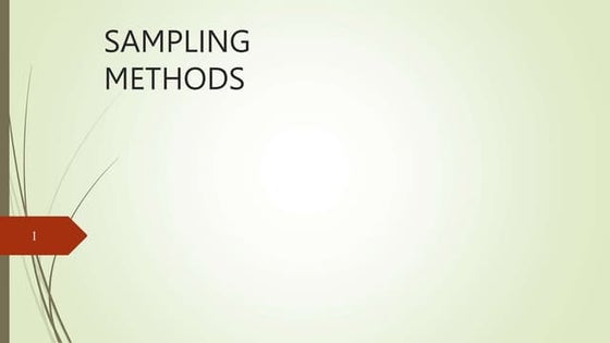 Cluster and multistage sampling | PPT