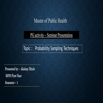 Introduction to Biostatistics and types of sampling methods | PPTX