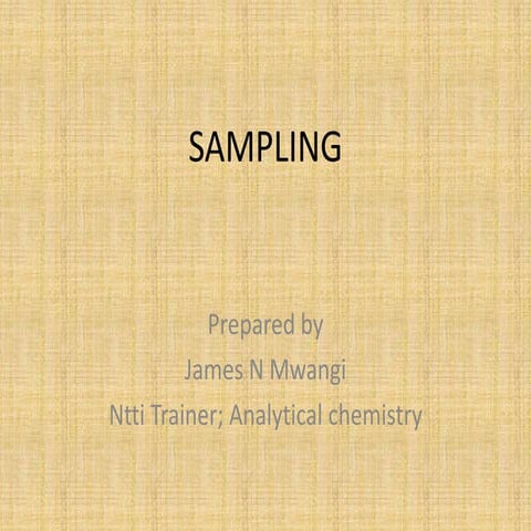 SAMPLING.pptx for analystical chemistry sample techniques | PPTX