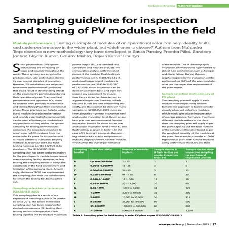 Sampling guideline for inspection | PDF