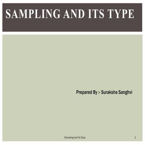 Sampling and its type | PPTX