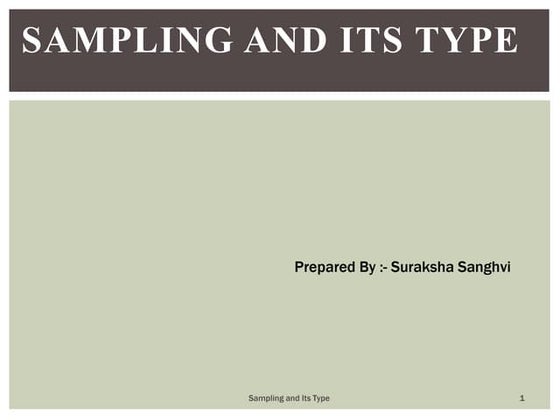 ppt on what is sample and its types | PPT