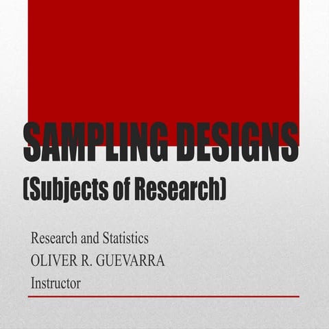Sampling designs | PPT