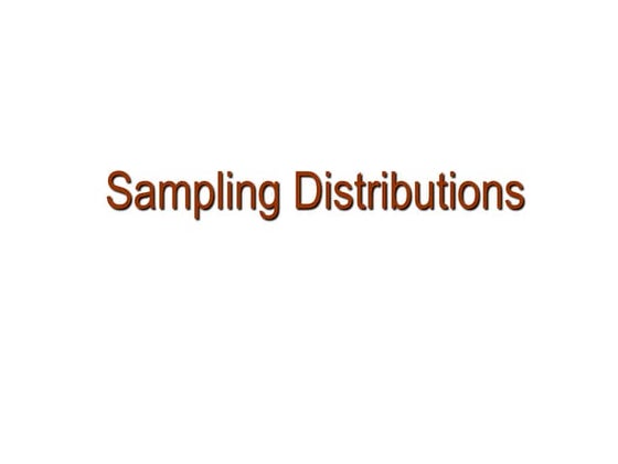 Applied Statistics Sampling And Sampling Distributions Ppt